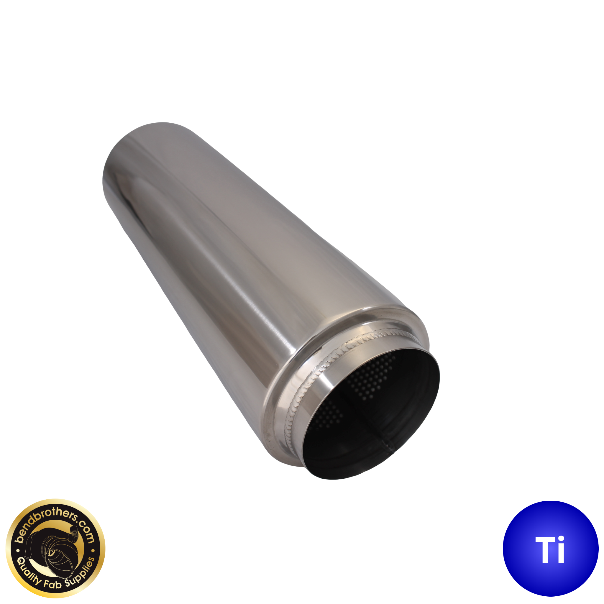 4" (101mm) In/Out Muffler Round - 5" X 17" Long | GR2 Titanium – Bend ...